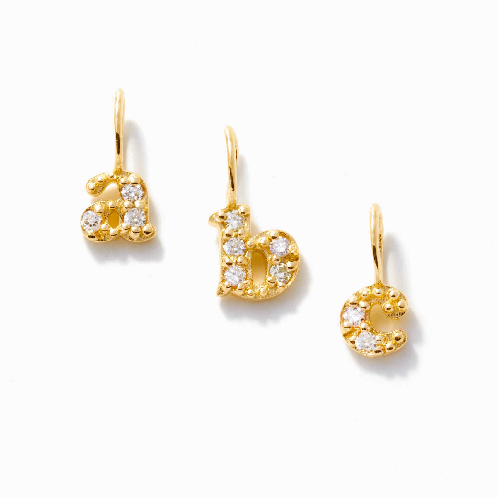 Gelin Diamond 14K Solid Gold Lowercase Letter Charm| 14k Yellow Gold ...