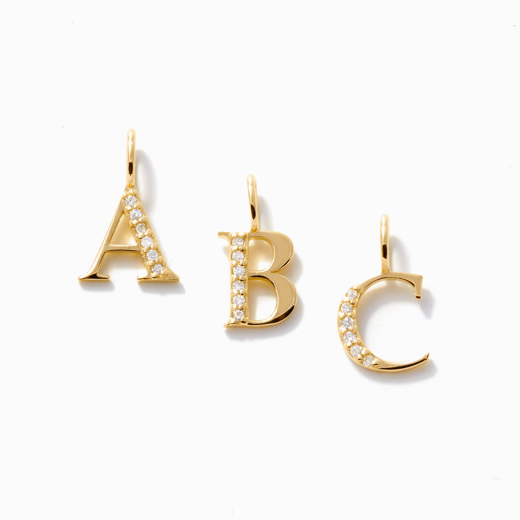 Gelin 14K Solid Gold - Letter Charm - Letter Pendant (A to Z All ...