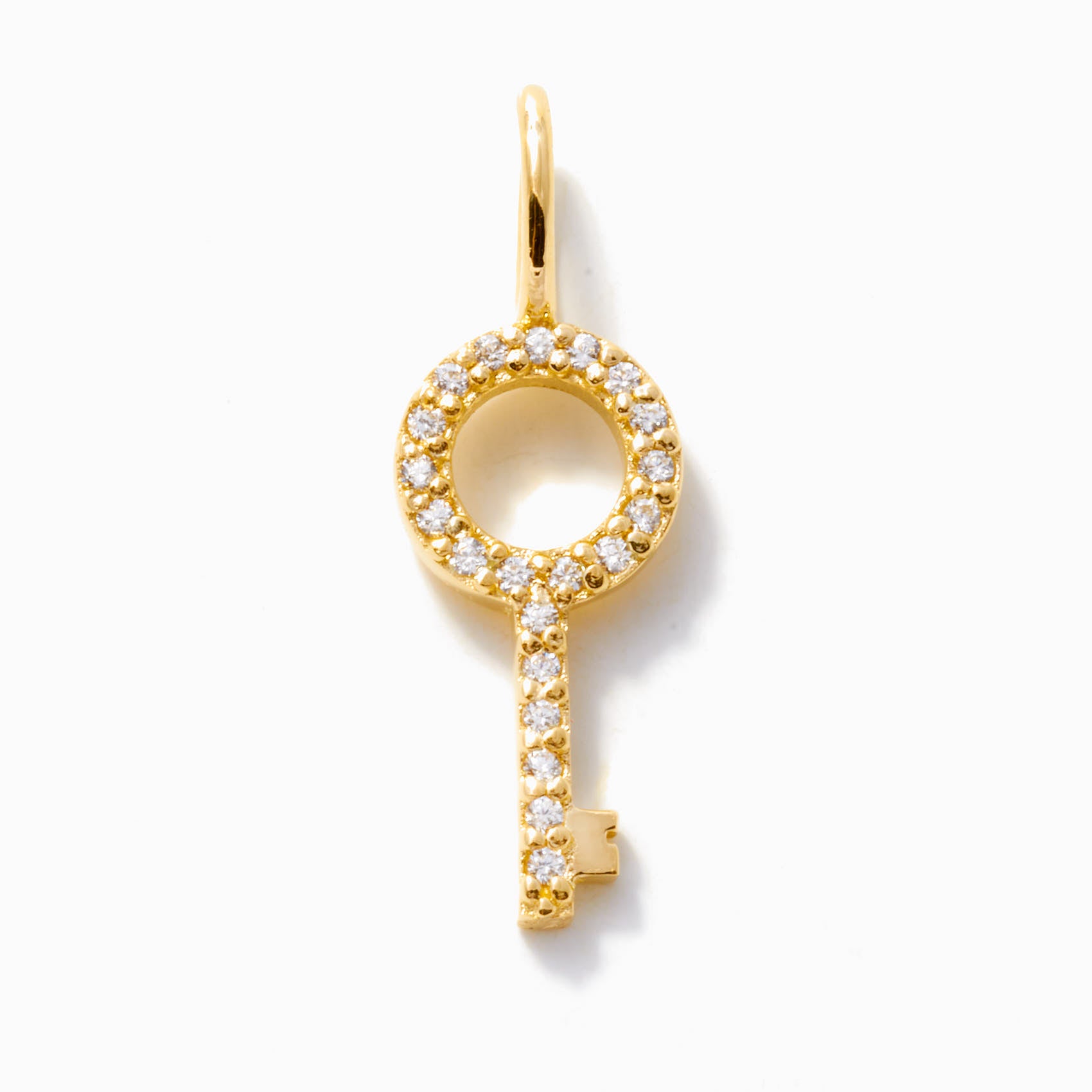 Diamond Key Charm in 14K Solid Gold: Heart Key Pendants for Women ...