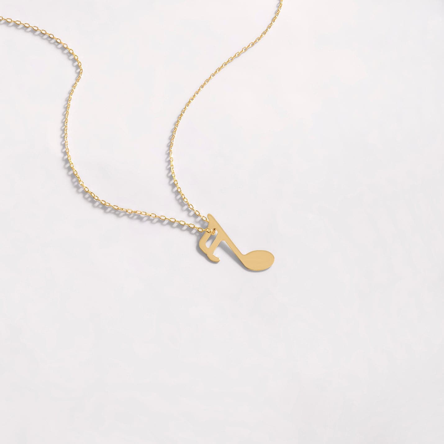 Music Note Pendant Necklace in 14k Solid Gold – Gelin Diamond