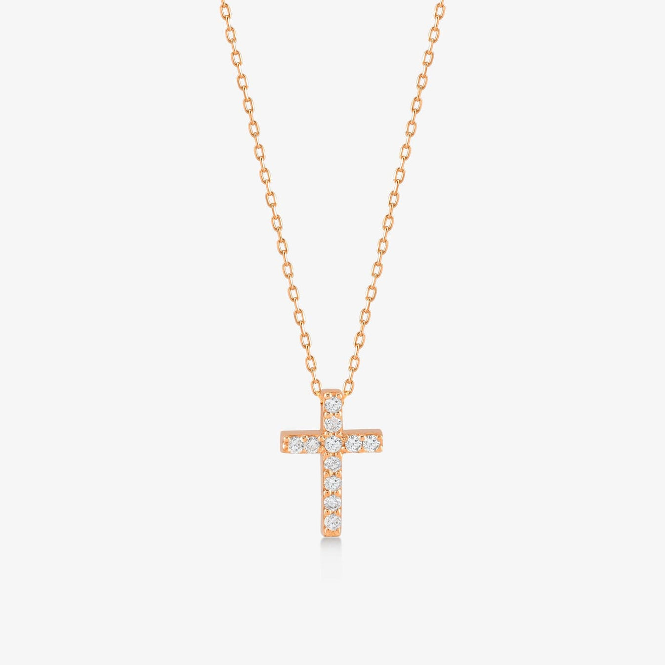 14k Solid Gold and Diamond Pave Cross Necklace | Natural Diamond ...