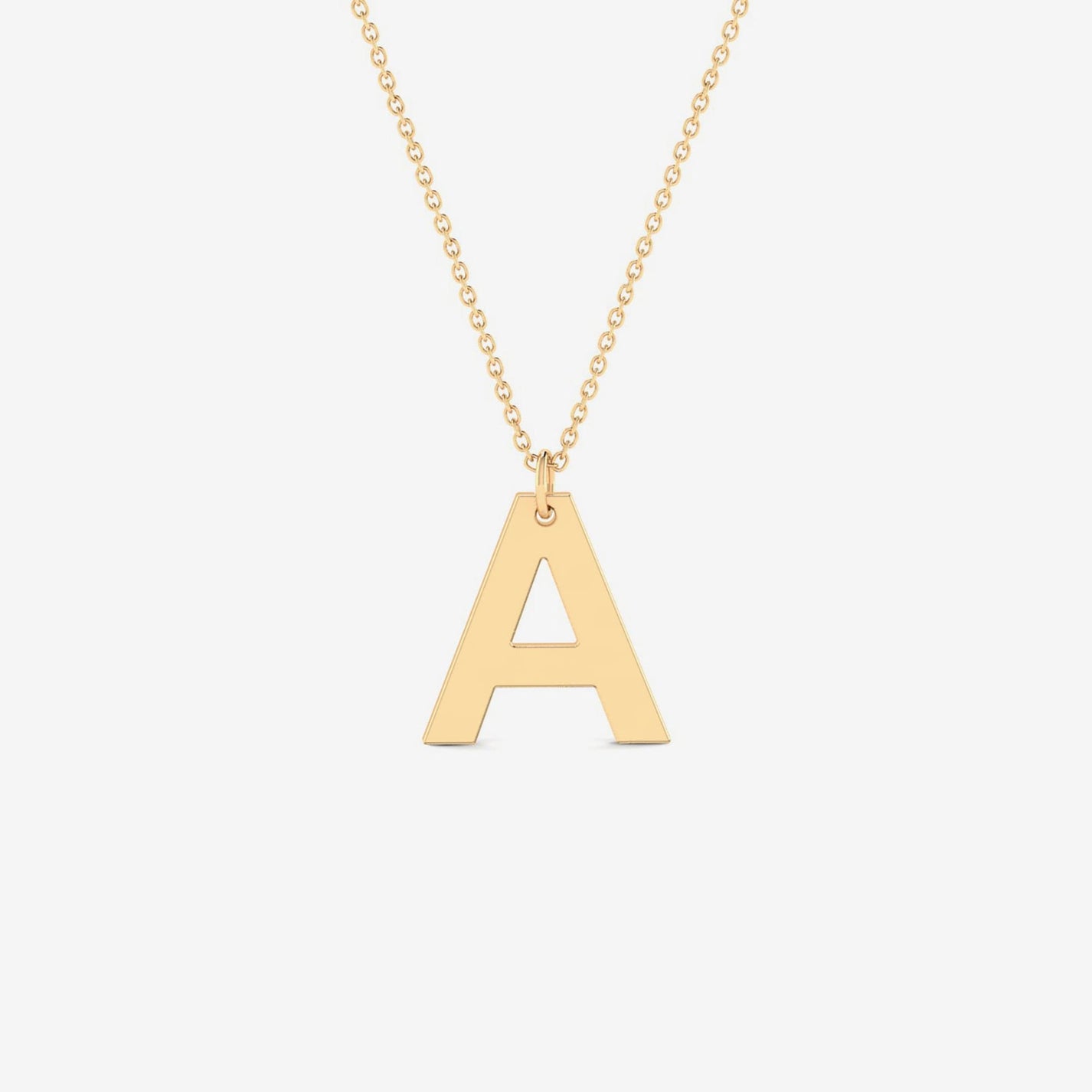 Personalized Classic Script Letter Necklace in 14K Solid Gold – Gelin ...