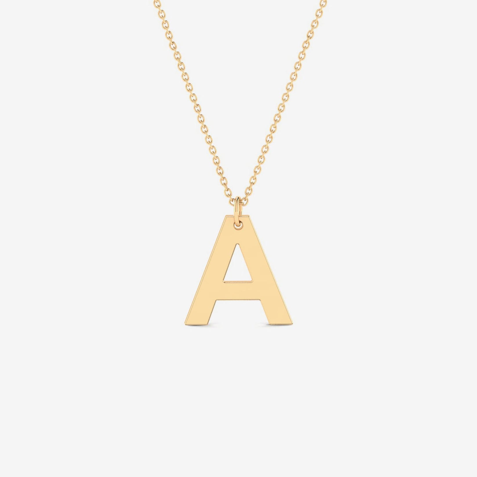 Personalized Classic Script Letter Necklace in 14K Solid Gold – Gelin ...