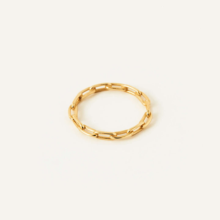 Gelin 14K Solid Gold Paper Clip Link Ring | Chain Rings for Women in ...
