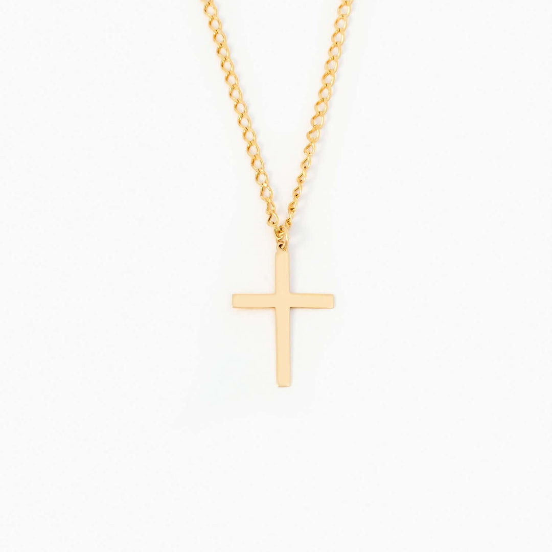 Cross Necklace - 14K Solid Gold - Christian Gourmet Chain Necklace ...