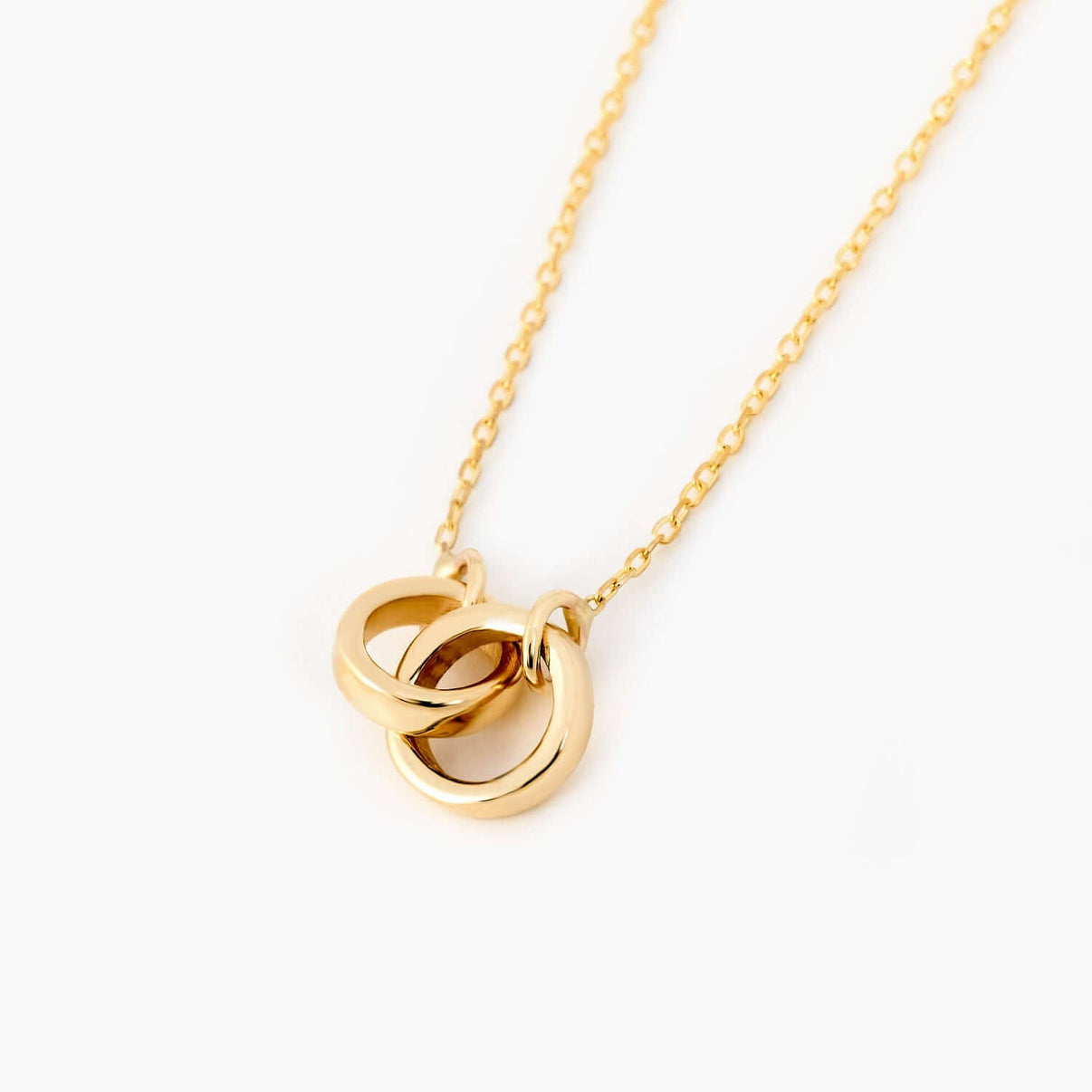 Interlocking Circle Necklace in 14K Solid Gold – Gelin Diamond