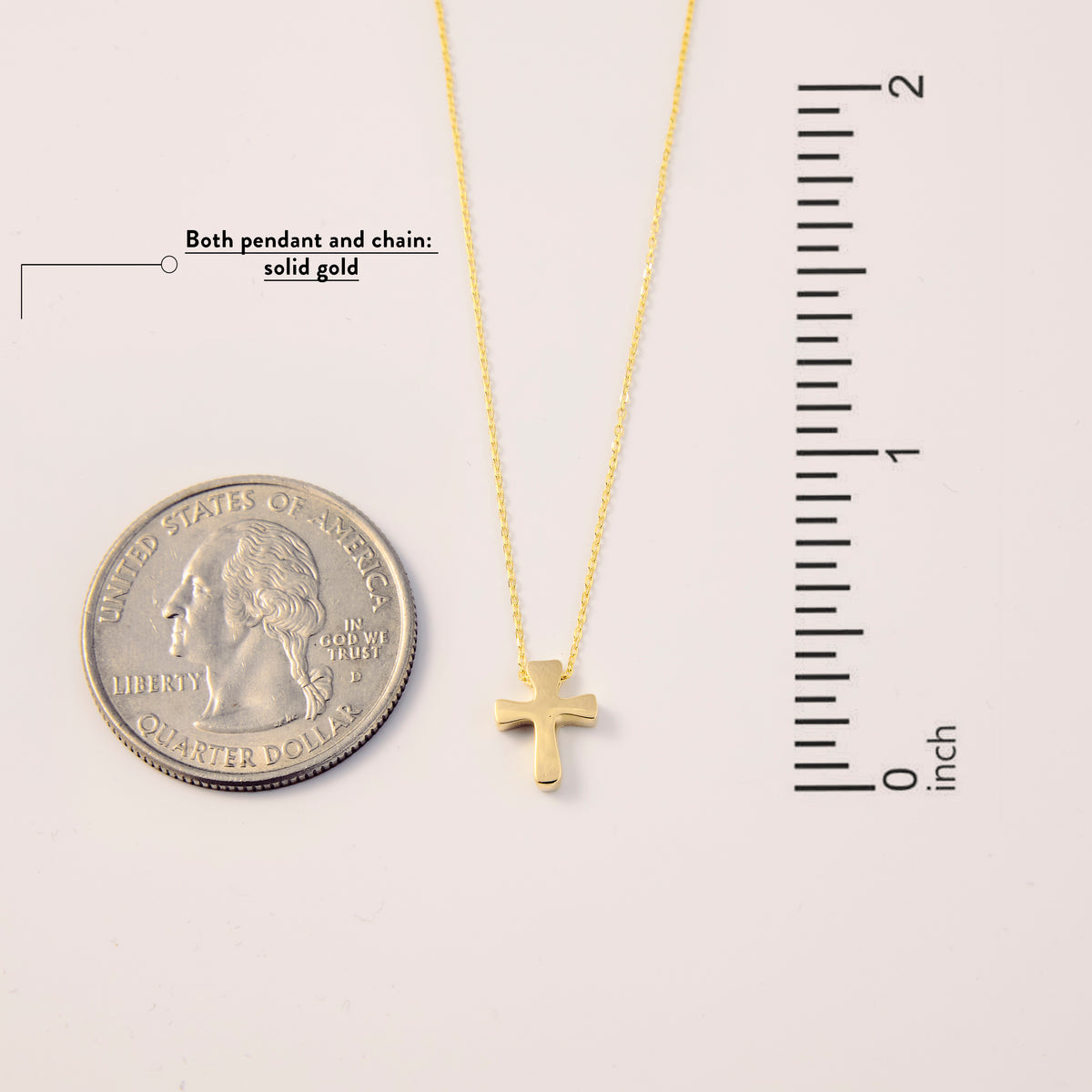 14k Solid Gold Greek Cross Charm | Christian Cross Pendant for Women in ...